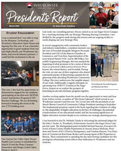 President's Report | Waubonsee Community College